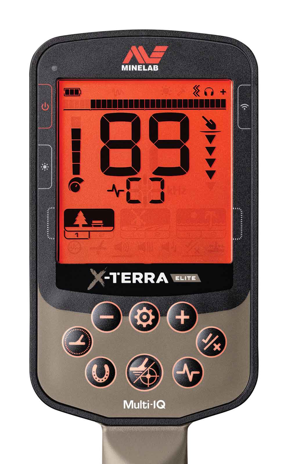 Minelab X-Terra Elite En helt vattentät, fullmatad Multi-IQ metalldetektor.